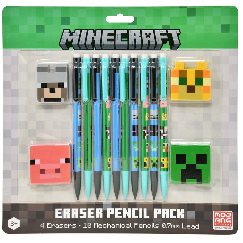Minecraft Mechanical Pencil 10pck w/4 Erasers – Kryptonite Character Store