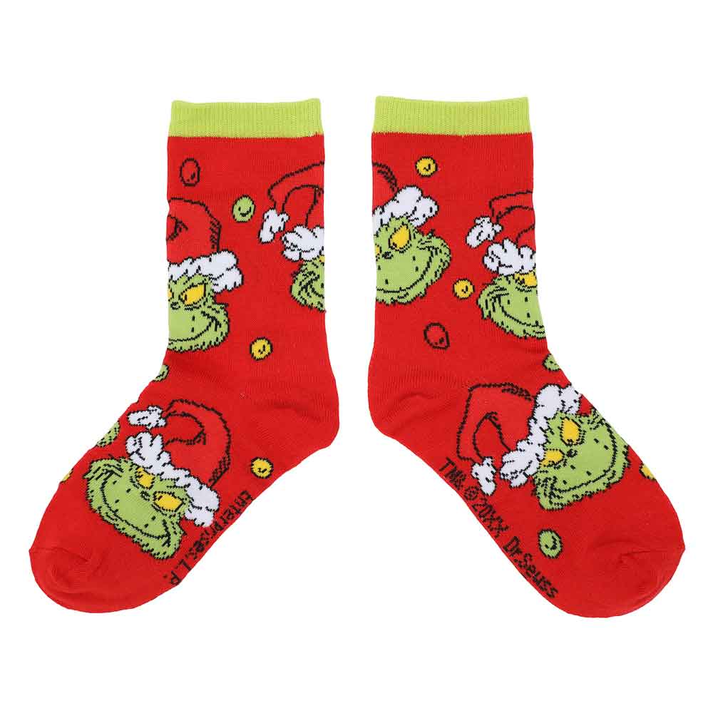 Dr. Seuss How the Grinch Stole Christmas 3 Pair Youth Crew Box Set ...