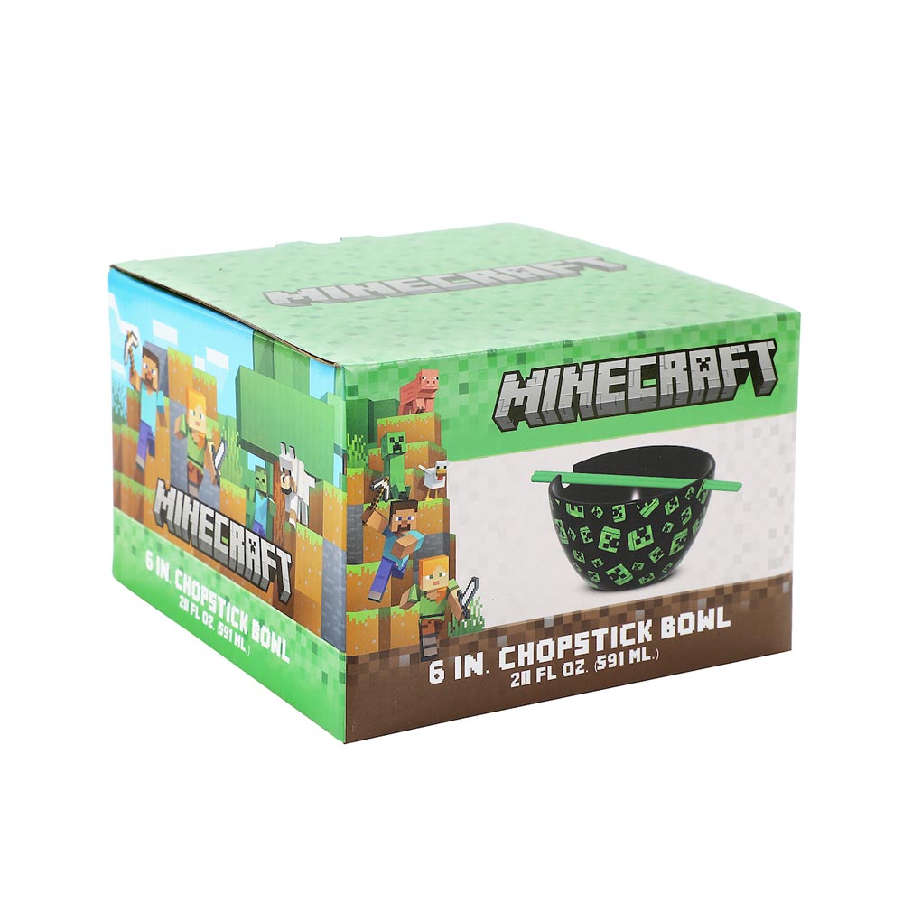 Minecraft - Creepeer 20 oz Ceramic Ramen Bowl with Chopsticks ...