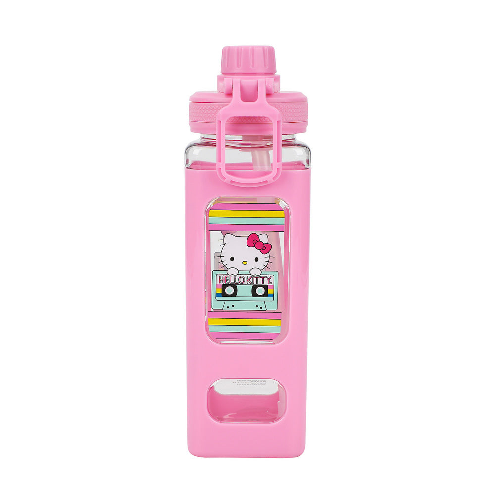Sanrio Hello Kitty - Cassette Tape 24 oz. Square Plastic Water Bottle ...