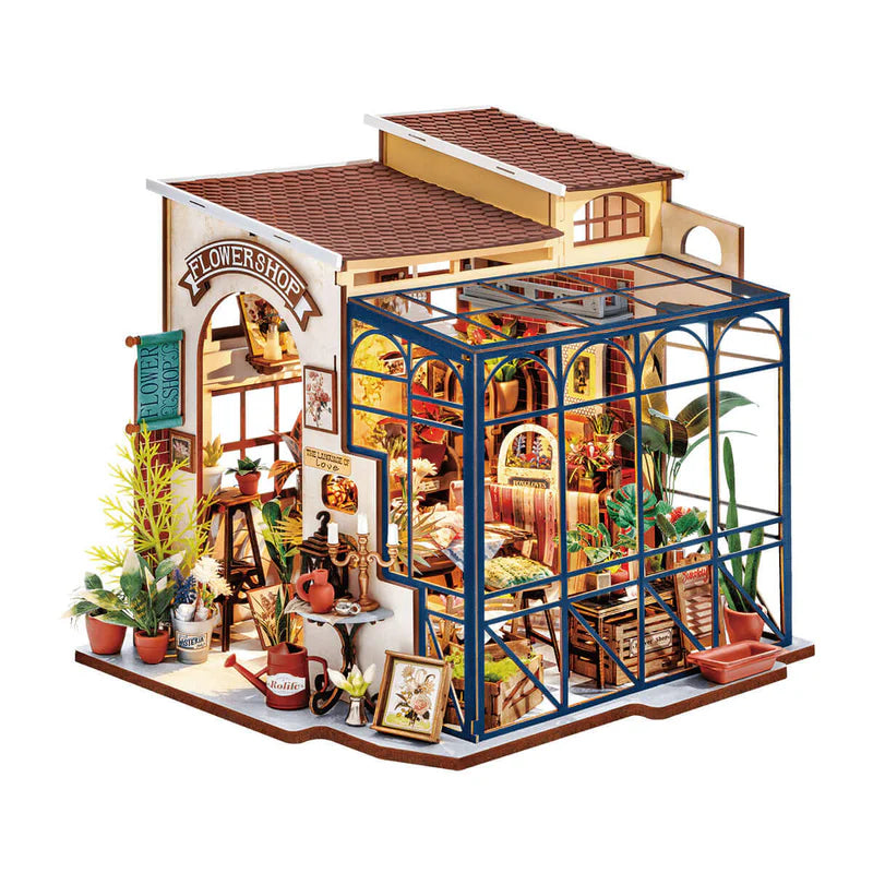 Robotime Rolife - Emily's Flower Shop House DIY Miniature House Figure ...
