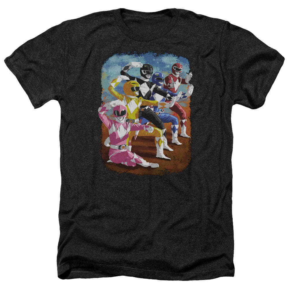 Power Rangers - Impressionist Rangers Heather Black T-Shirt ...